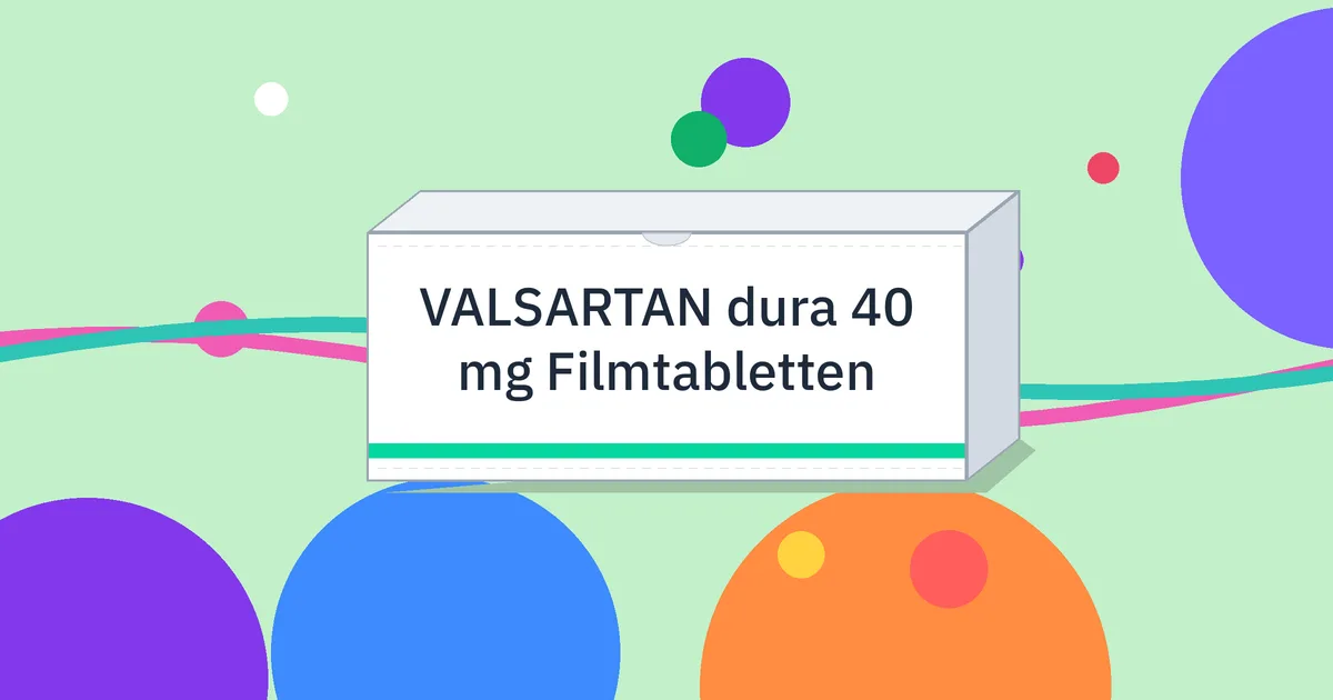 Symbolbild: Packung mit der Aufschrift VALSARTAN dura 40 mg Filmtabletten (PZN 09239582) – Verfügbarkeit und Bezug in Apotheken in Frankfurt am Main
