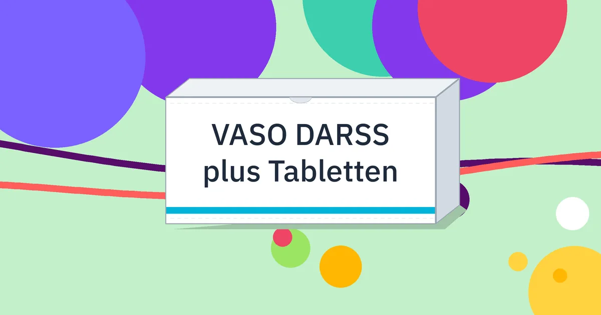 Symbolbild: Packung mit der Aufschrift VASO DARSS plus Tabletten (PZN 12801165) – Verfügbarkeit und Bezug in Apotheken in Frankfurt am Main
