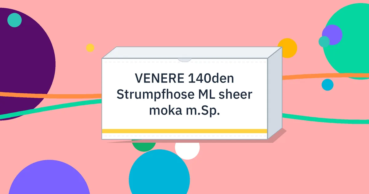 Symbolbild: Packung mit der Aufschrift VENERE 140den Strumpfhose ML sheer moka m.Sp. (PZN 16171347) – Verfügbarkeit und Bezug in Apotheken in Frankfurt am Main