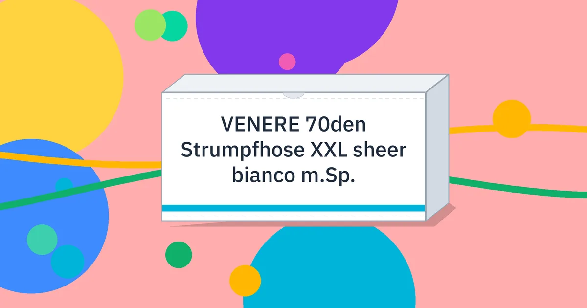 Symbolbild: Packung mit der Aufschrift VENERE 70den Strumpfhose XXL sheer bianco m.Sp. (PZN 16172631) – Verfügbarkeit und Bezug in Apotheken in Frankfurt am Main