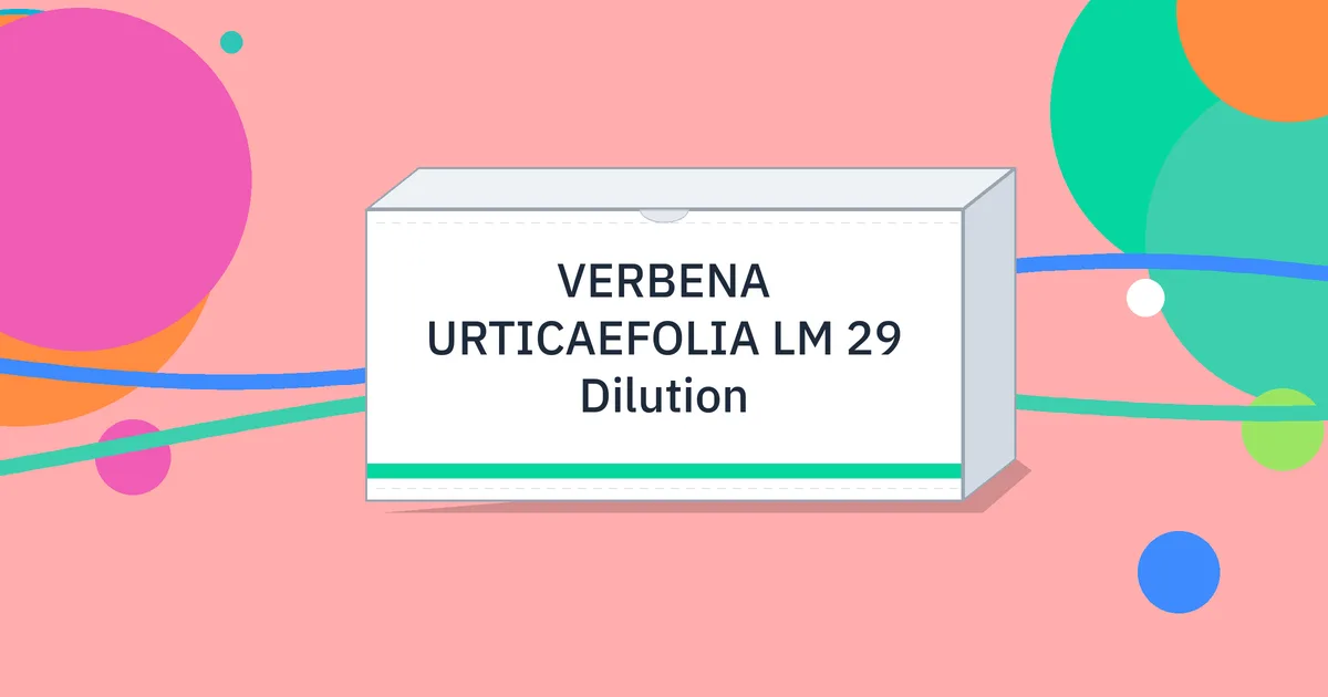 Symbolbild: Packung mit der Aufschrift VERBENA URTICAEFOLIA LM 29 Dilution (PZN 13268431) – Verfügbarkeit und Bezug in Apotheken in Frankfurt am Main