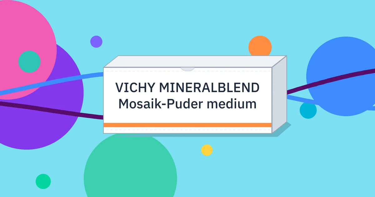 Symbolbild: Packung mit der Aufschrift VICHY MINERALBLEND Mosaik-Puder medium (PZN 15293522) – Verfügbarkeit und Bezug in Apotheken in Frankfurt am Main