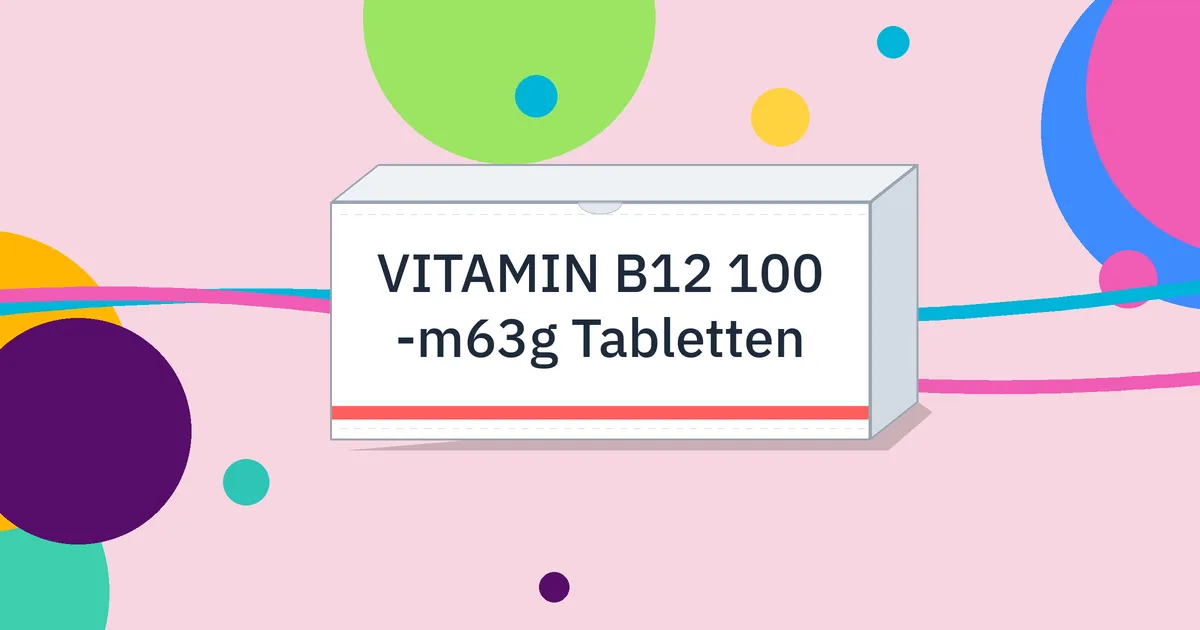 Symbolbild: Packung mit der Aufschrift VITAMIN B12 100 -m63g Tabletten (PZN 09426249) – Verfügbarkeit und Bezug in Apotheken in Frankfurt am Main