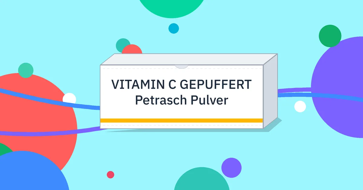 Symbolbild: Packung mit der Aufschrift VITAMIN C GEPUFFERT Petrasch Pulver (PZN 10734045) – Verfügbarkeit und Bezug in Apotheken in Frankfurt am Main