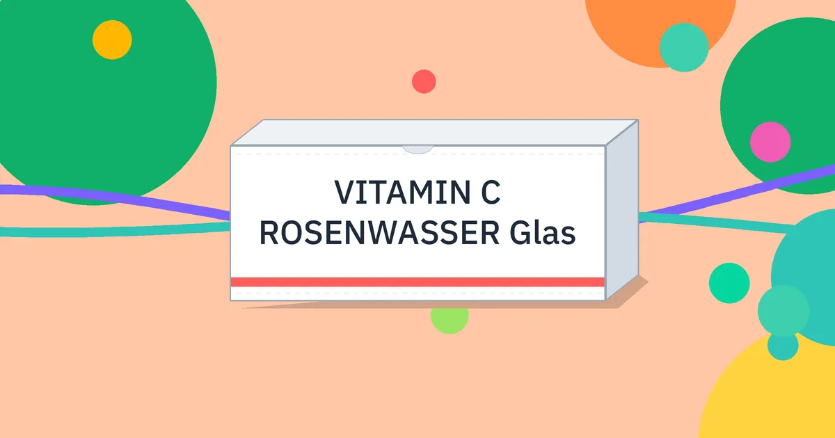 Symbolbild: Packung mit der Aufschrift VITAMIN C ROSENWASSER Glas (PZN 20341772) – Verfügbarkeit und Bezug in Apotheken in Frankfurt am Main