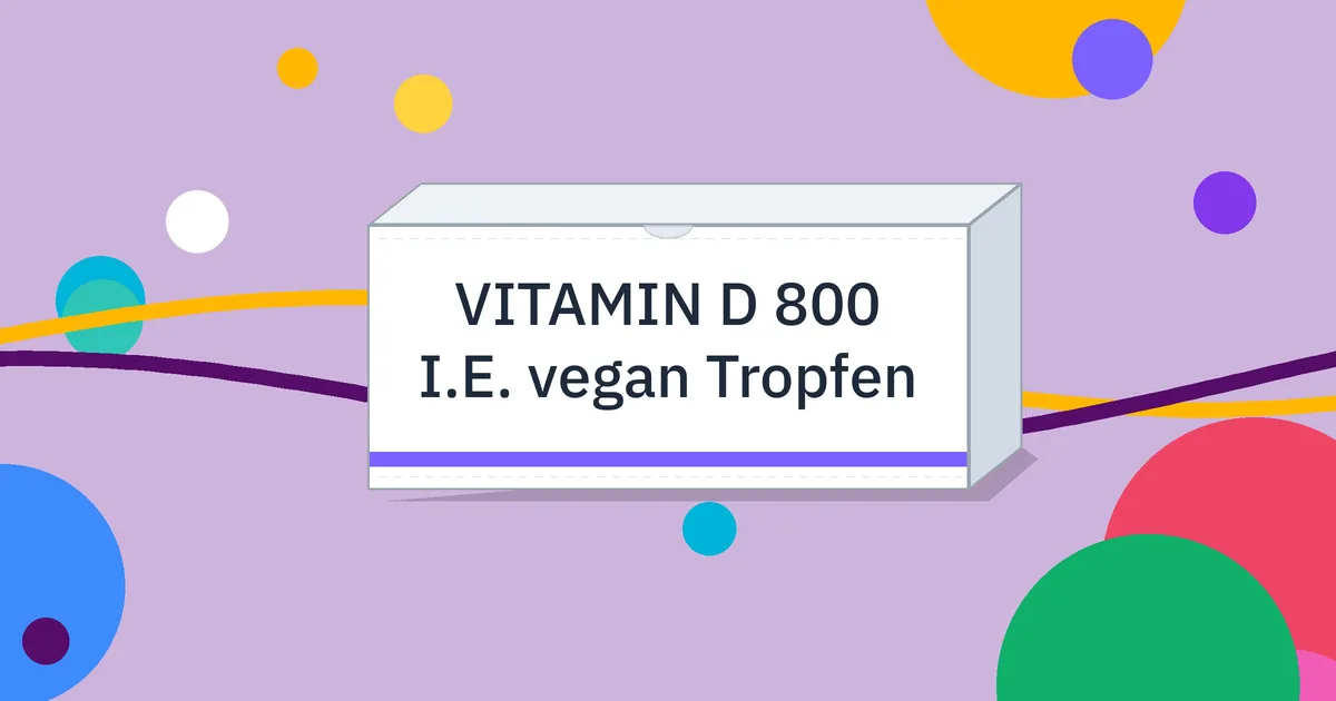 Symbolbild: Packung mit der Aufschrift VITAMIN D 800 I.E. vegan Tropfen (PZN 20700857) – Verfügbarkeit und Bezug in Apotheken in Frankfurt am Main
