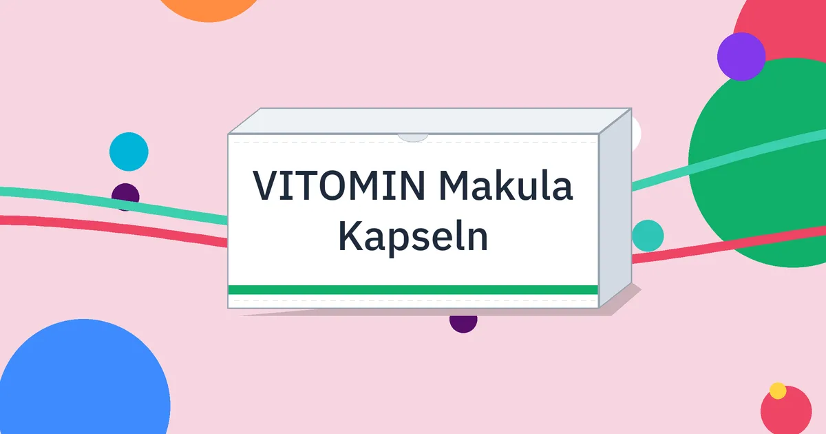 Symbolbild: Packung mit der Aufschrift VITOMIN Makula Kapseln (PZN 16603982) – Verfügbarkeit und Bezug in Apotheken in Frankfurt am Main