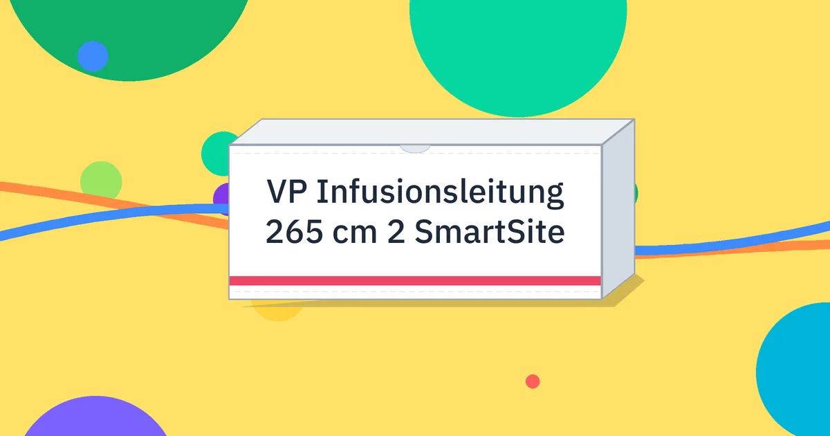 Symbolbild: Packung mit der Aufschrift VP Infusionsleitung 265 cm 2 SmartSite (PZN 15782646) – Verfügbarkeit und Bezug in Apotheken in Frankfurt am Main