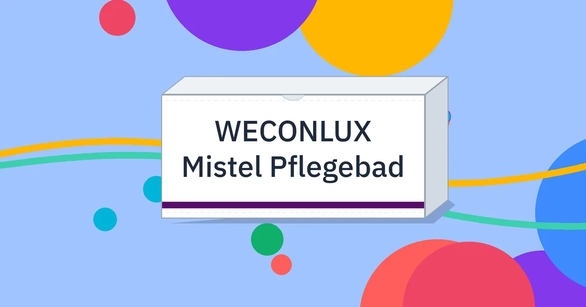 Symbolbild: Packung mit der Aufschrift WECONLUX Mistel Pflegebad (PZN 12727724) – Verfügbarkeit und Bezug in Apotheken in Frankfurt am Main