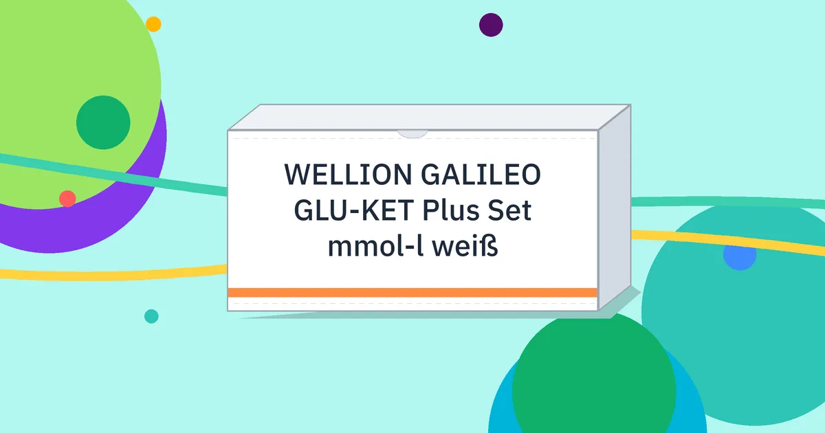 Symbolbild: Packung mit der Aufschrift WELLION GALILEO GLU-KET Plus Set mmol-l weiß (PZN 12470395) – Verfügbarkeit und Bezug in Apotheken in Frankfurt am Main