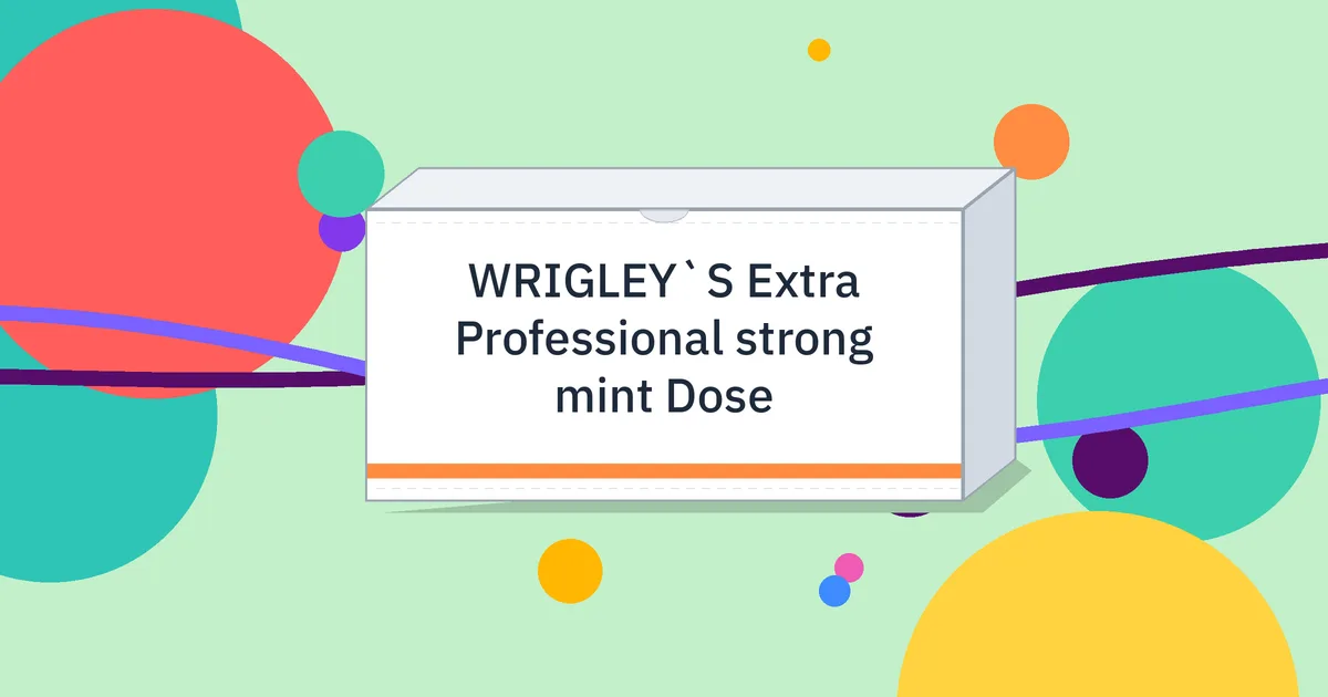 Symbolbild: Packung mit der Aufschrift WRIGLEY`S Extra Professional strong mint Dose (PZN 12370630) – Verfügbarkeit und Bezug in Apotheken in Frankfurt am Main