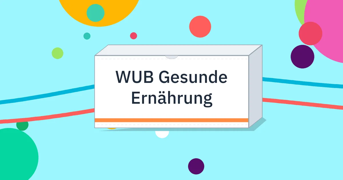 Symbolbild: Packung mit der Aufschrift WUB Gesunde Ernährung (PZN 16228633) – Verfügbarkeit und Bezug in Apotheken in Frankfurt am Main