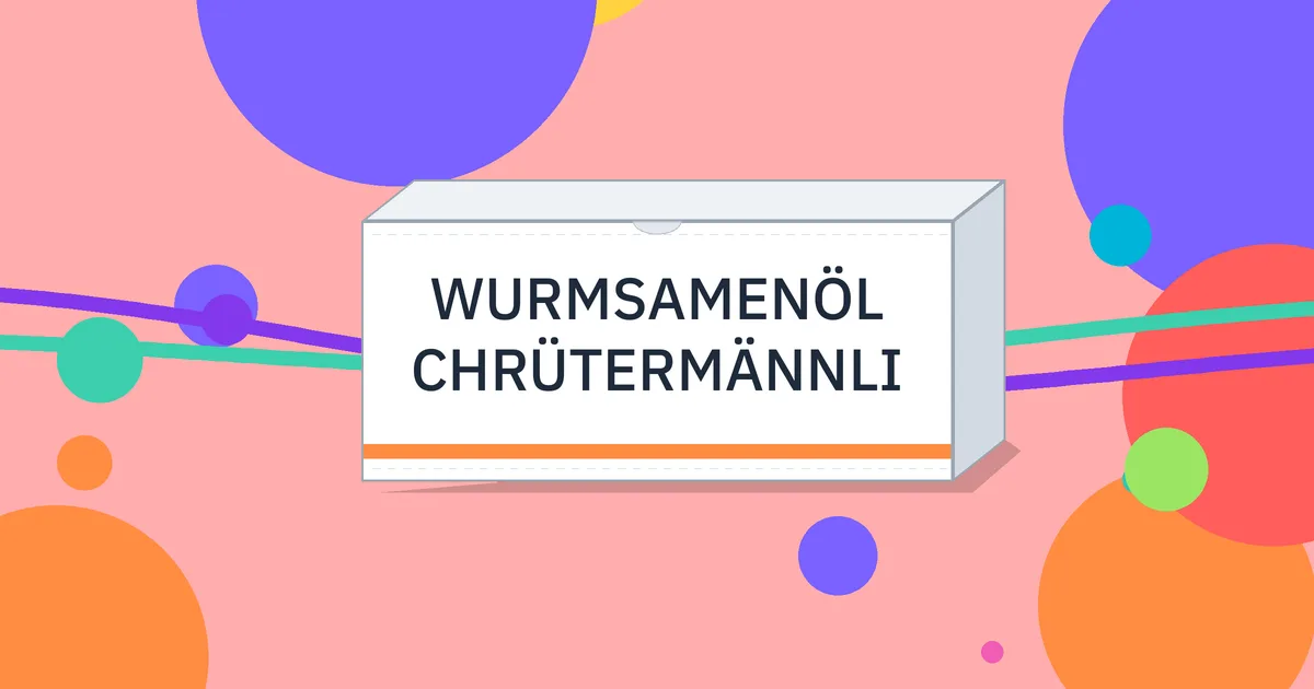 Symbolbild: Packung mit der Aufschrift WURMSAMENÖL CHRÜTERMÄNNLI (PZN 07197566) – Verfügbarkeit und Bezug in Apotheken in Frankfurt am Main