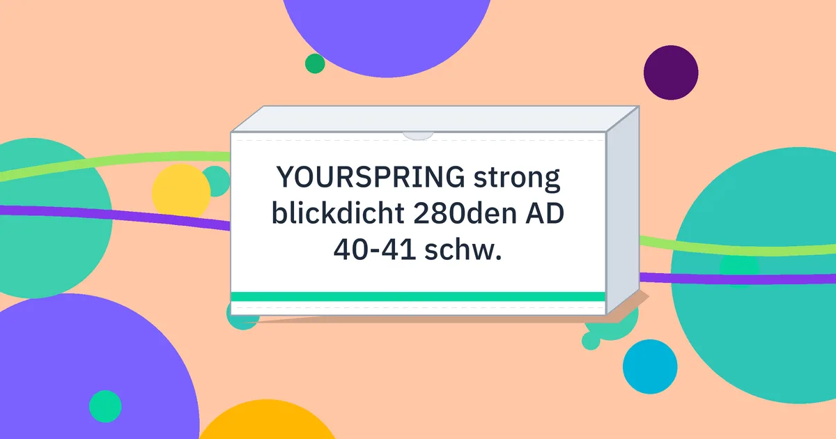 Symbolbild: Packung mit der Aufschrift YOURSPRING strong blickdicht 280den AD 40-41 schw. (PZN 18058566) – Verfügbarkeit und Bezug in Apotheken in Frankfurt am Main