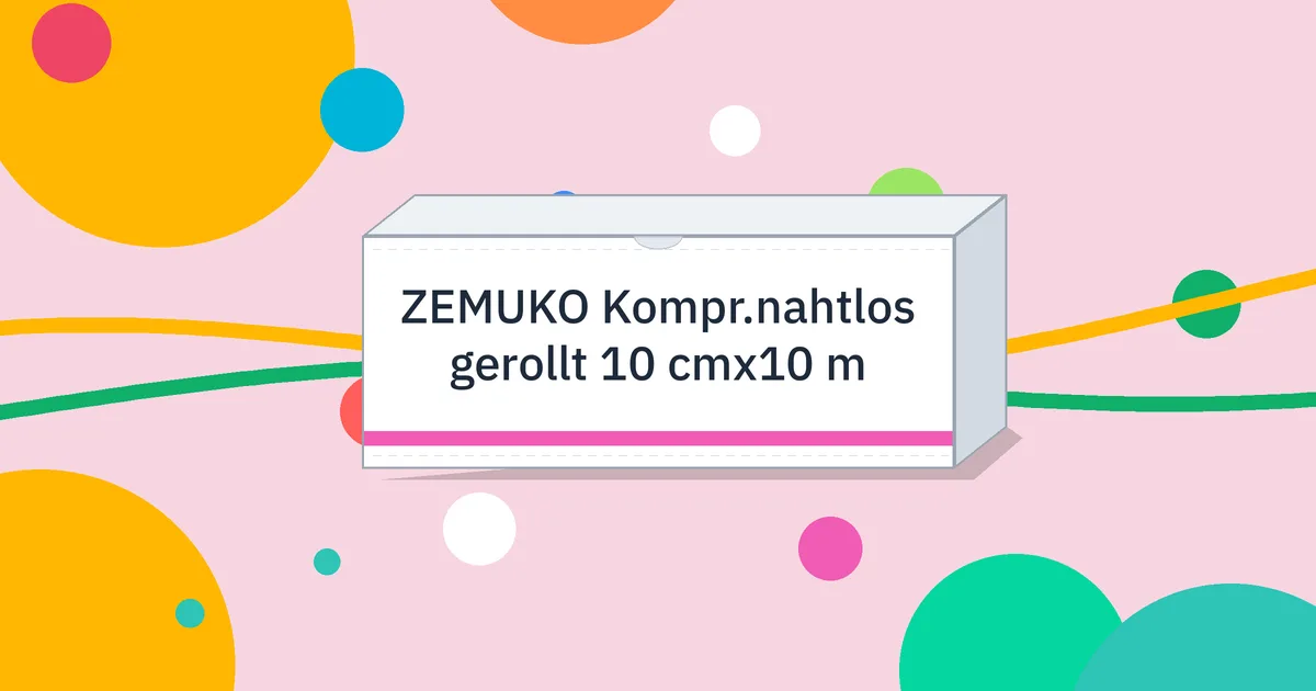 Symbolbild: Packung mit der Aufschrift ZEMUKO Kompr.nahtlos gerollt 10 cmx10 m (PZN 01144095) – Verfügbarkeit und Bezug in Apotheken in Frankfurt am Main