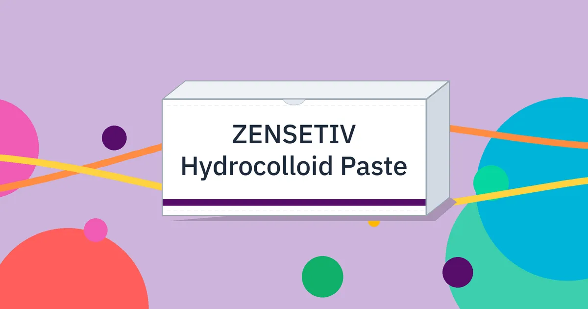 Symbolbild: Packung mit der Aufschrift ZENSETIV Hydrocolloid Paste (PZN 13920788) – Verfügbarkeit und Bezug in Apotheken in Frankfurt am Main