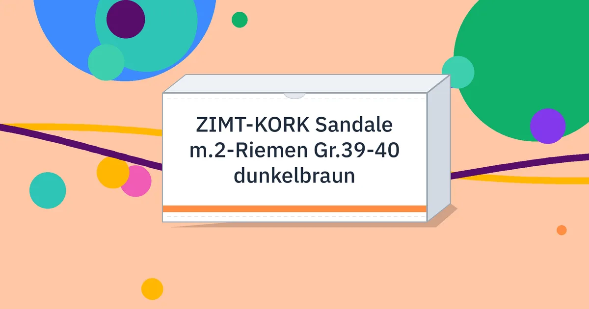 Symbolbild: Packung mit der Aufschrift ZIMT-KORK Sandale m.2-Riemen Gr.39-40 dunkelbraun (PZN 18391076) – Verfügbarkeit und Bezug in Apotheken in Frankfurt am Main