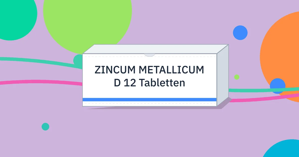 Symbolbild: Packung mit der Aufschrift ZINCUM METALLICUM D 12 Tabletten (PZN 02118214) – Verfügbarkeit und Bezug in Apotheken in Frankfurt am Main