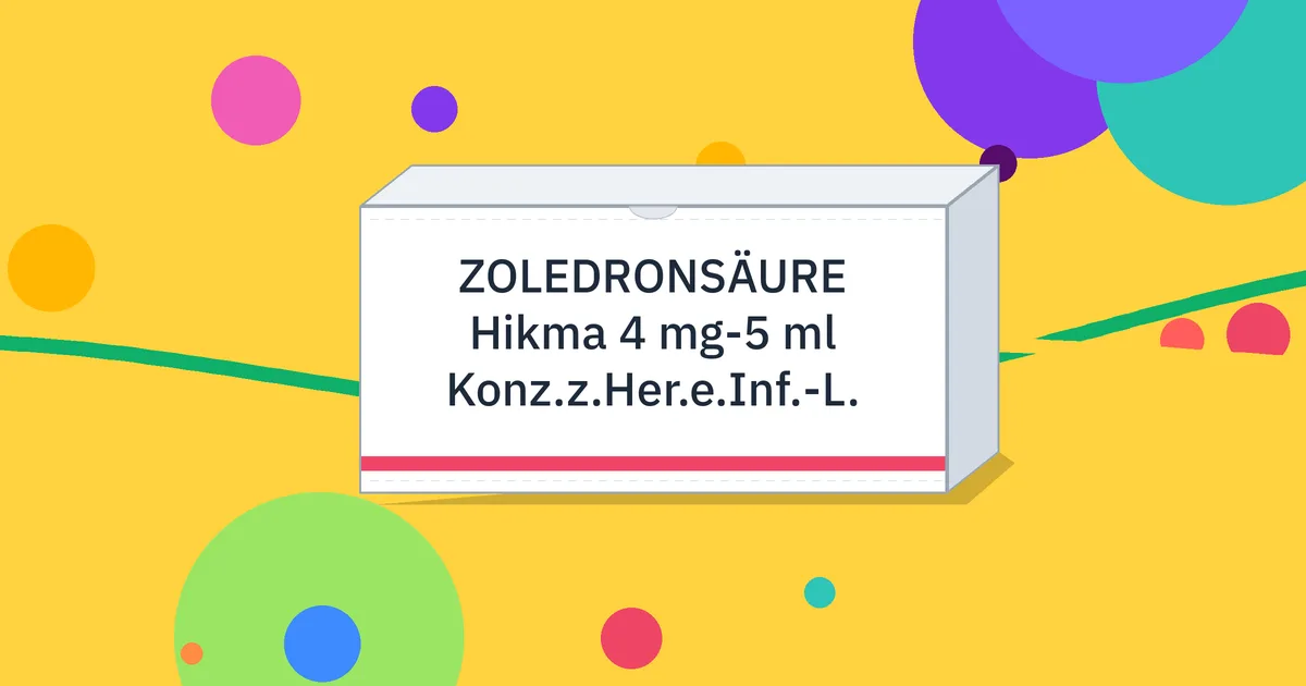 Symbolbild: Packung mit der Aufschrift ZOLEDRONSÄURE Hikma 4 mg-5 ml Konz.z.Her.e.Inf.-L. (PZN 17293561) – Verfügbarkeit und Bezug in Apotheken in Frankfurt am Main
