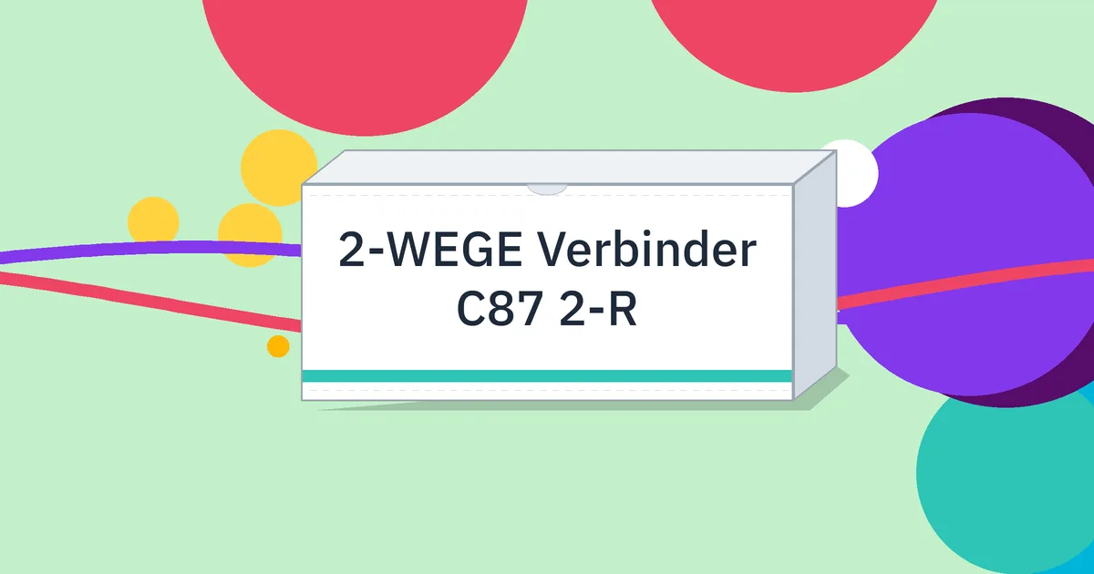 Symbolbild: Packung mit der Aufschrift 2-WEGE Verbinder C87 2-R (PZN 07792317) – Verfügbarkeit und Bezug in Apotheken in Frankfurt am Main