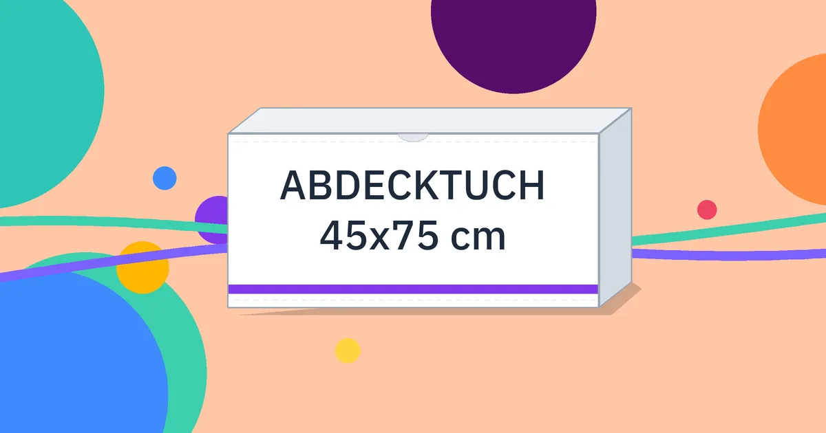 Symbolbild: Packung mit der Aufschrift ABDECKTUCH 45x75 cm (PZN 00640426) – Verfügbarkeit und Bezug in Apotheken in Frankfurt am Main