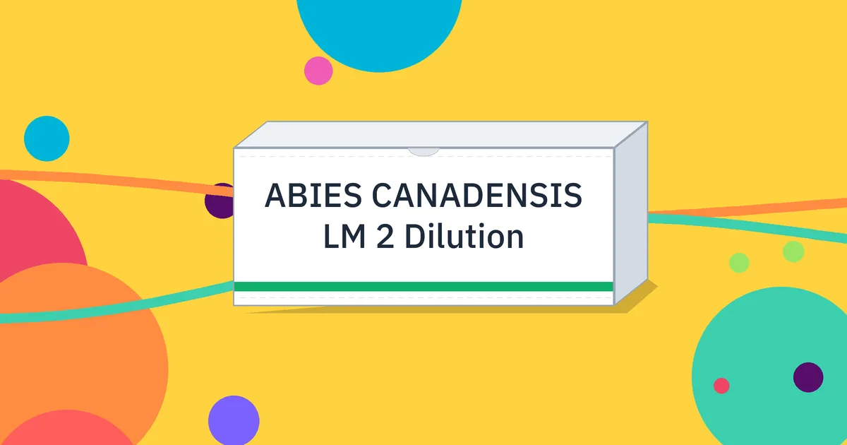Symbolbild: Packung mit der Aufschrift ABIES CANADENSIS LM 2 Dilution (PZN 13259076) – Verfügbarkeit und Bezug in Apotheken in Frankfurt am Main