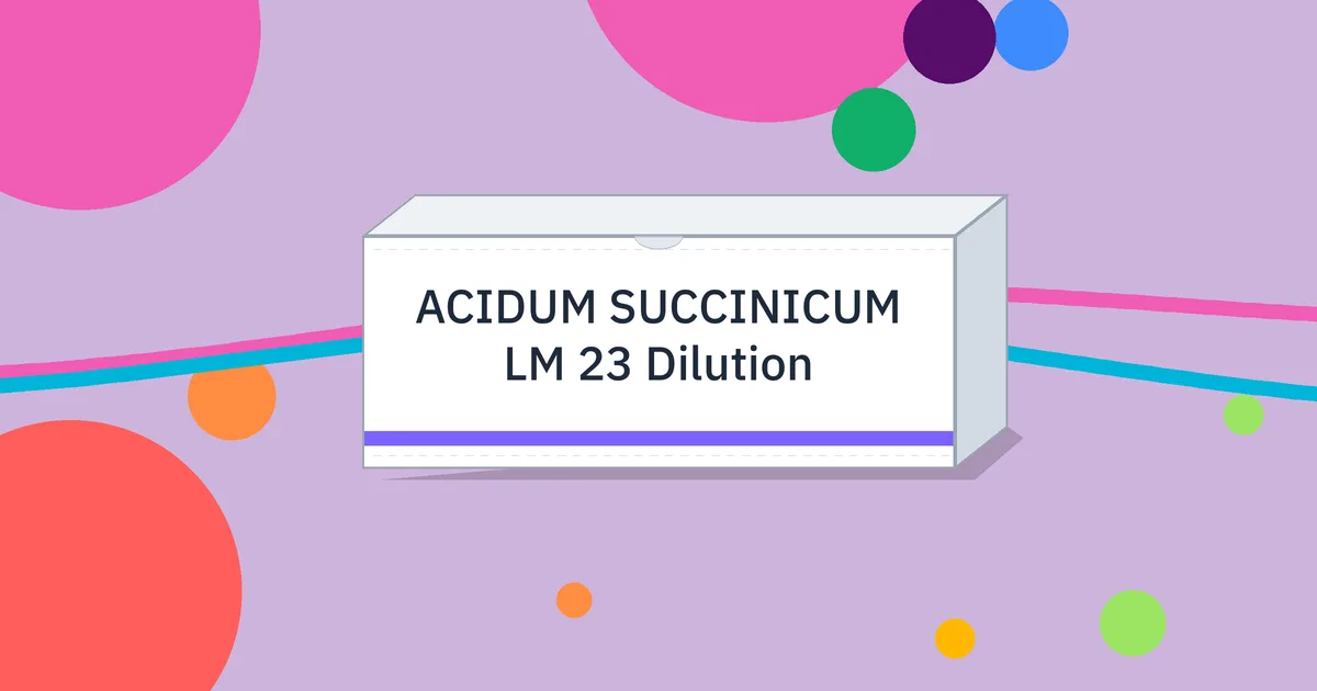 Symbolbild: Packung mit der Aufschrift ACIDUM SUCCINICUM LM 23 Dilution (PZN 13284111) – Verfügbarkeit und Bezug in Apotheken in Frankfurt am Main