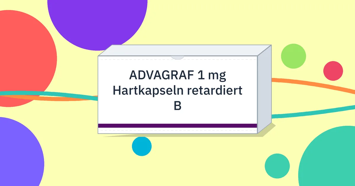Symbolbild: Packung mit der Aufschrift ADVAGRAF 1 mg Hartkapseln retardiert B (PZN 06052222) – Verfügbarkeit und Bezug in Apotheken in Frankfurt am Main