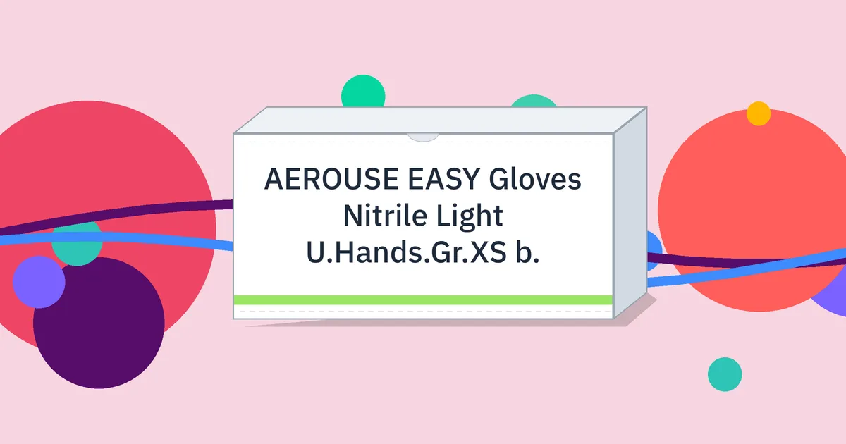 Symbolbild: Packung mit der Aufschrift AEROUSE EASY Gloves Nitrile Light U.Hands.Gr.XS b. (PZN 11090963) – Verfügbarkeit und Bezug in Apotheken in Frankfurt am Main