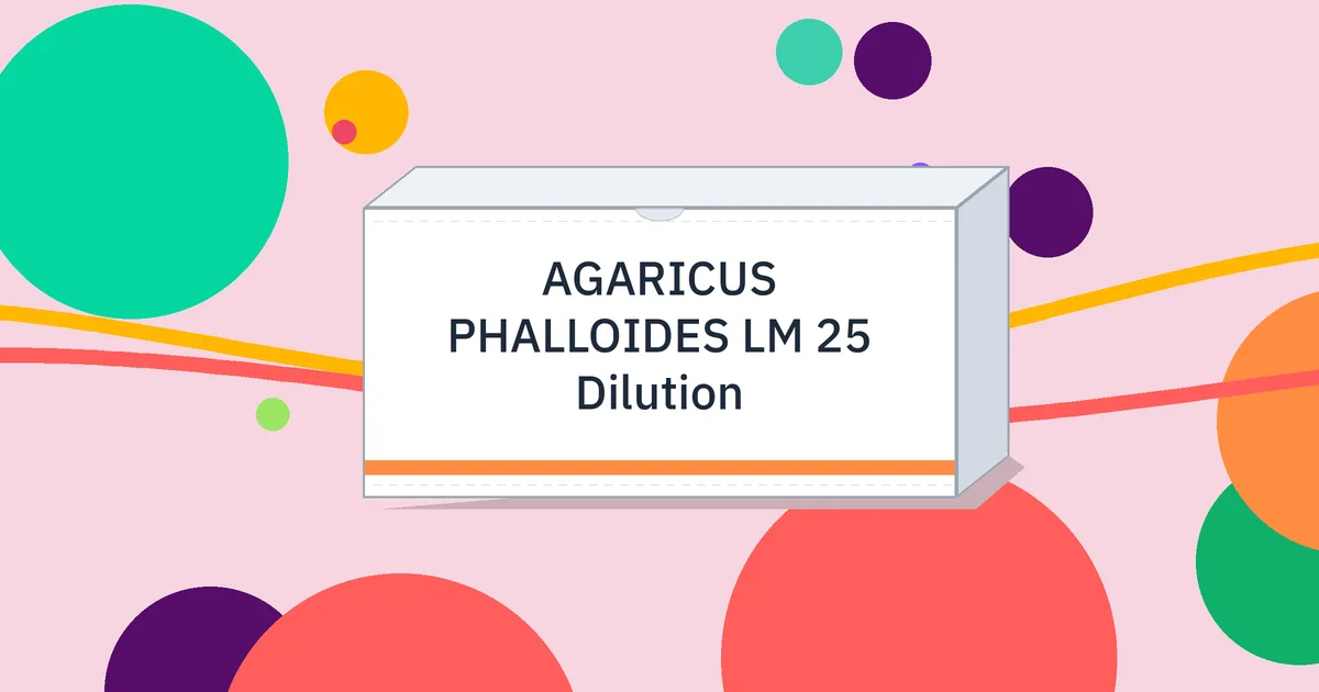 Symbolbild: Packung mit der Aufschrift AGARICUS PHALLOIDES LM 25 Dilution (PZN 13304641) – Verfügbarkeit und Bezug in Apotheken in Frankfurt am Main