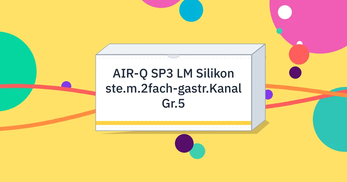 Symbolbild: Packung mit der Aufschrift AIR-Q SP3 LM Silikon ste.m.2fach-gastr.Kanal Gr.5 (PZN 19119063) – Verfügbarkeit und Bezug in Apotheken in Frankfurt am Main