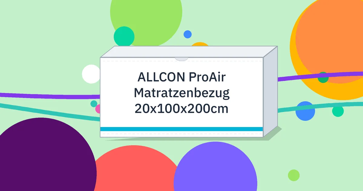 Symbolbild: Packung mit der Aufschrift ALLCON ProAir Matratzenbezug 20x100x200cm (PZN 02064814) – Verfügbarkeit und Bezug in Apotheken in Frankfurt am Main
