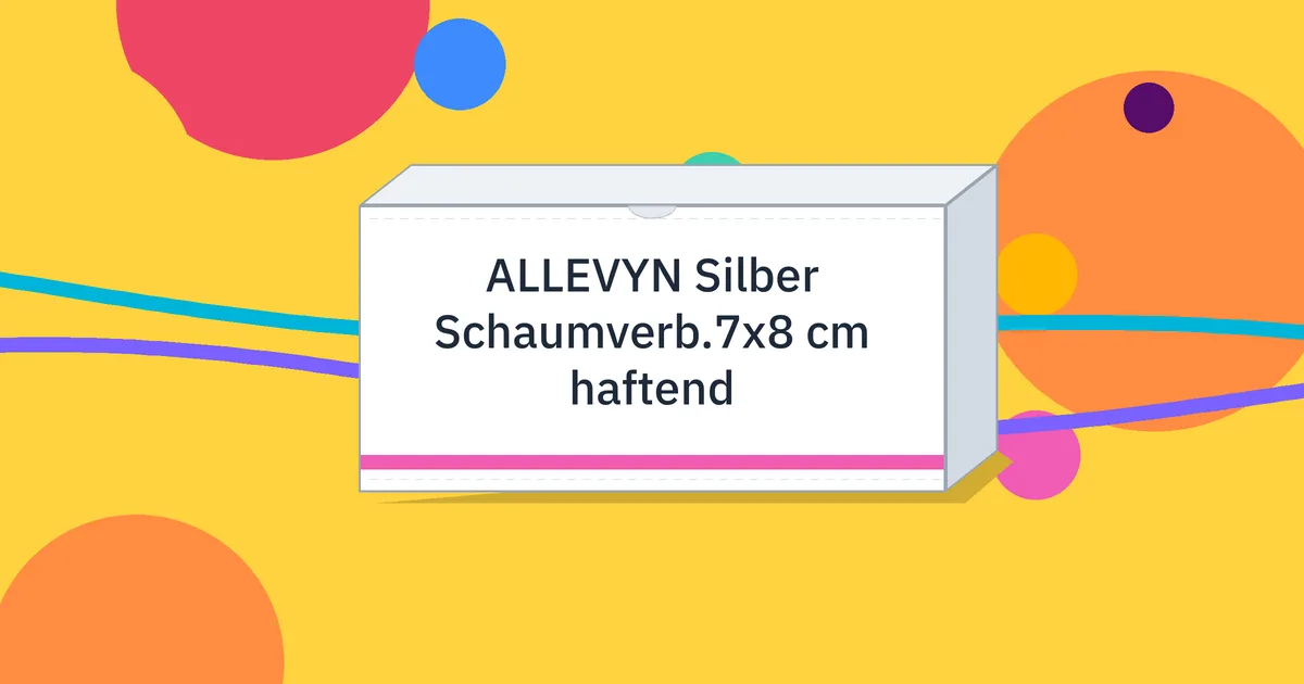 Symbolbild: Packung mit der Aufschrift ALLEVYN Silber Schaumverb.7x8 cm haftend (PZN 11147226) – Verfügbarkeit und Bezug in Apotheken in Frankfurt am Main