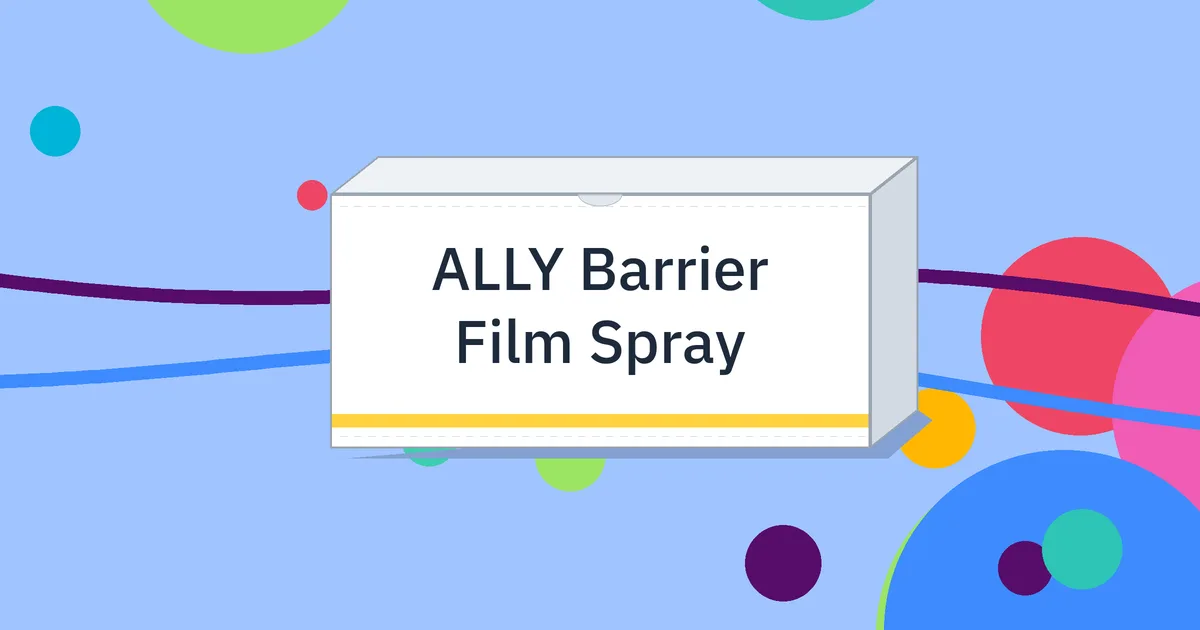 Symbolbild: Packung mit der Aufschrift ALLY Barrier Film Spray (PZN 20344724) – Verfügbarkeit und Bezug in Apotheken in Frankfurt am Main