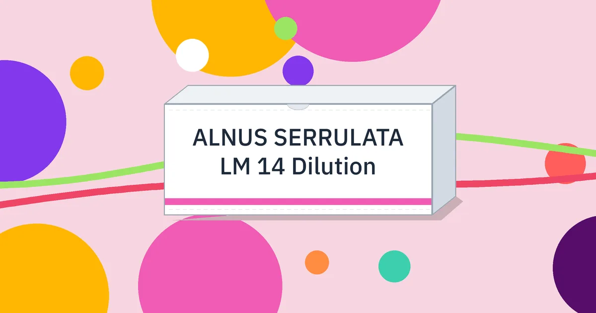 Symbolbild: Packung mit der Aufschrift ALNUS SERRULATA LM 14 Dilution (PZN 13312971) – Verfügbarkeit und Bezug in Apotheken in Frankfurt am Main