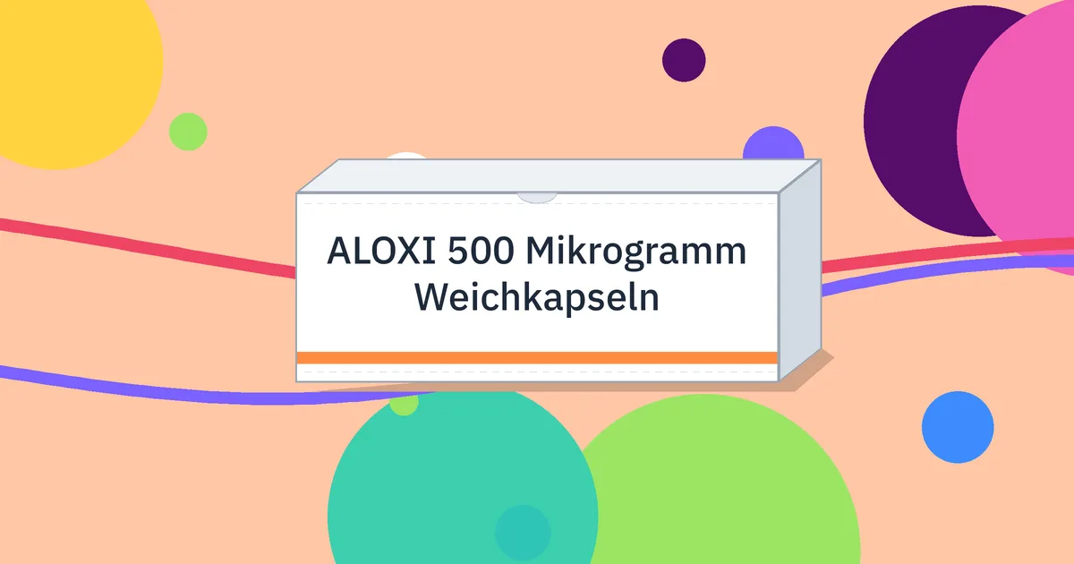 Symbolbild: Packung mit der Aufschrift ALOXI 500 Mikrogramm Weichkapseln (PZN 12605926) – Verfügbarkeit und Bezug in Apotheken in Frankfurt am Main