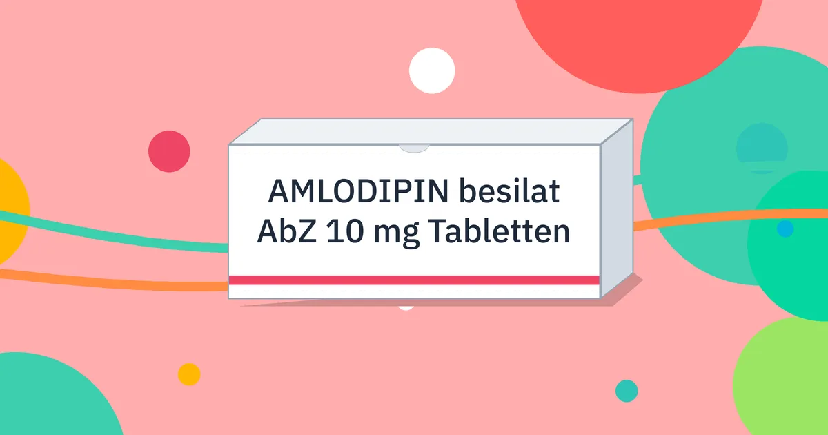 Symbolbild: Packung mit der Aufschrift AMLODIPIN besilat AbZ 10 mg Tabletten (PZN 04400245) – Verfügbarkeit und Bezug in Apotheken in Frankfurt am Main