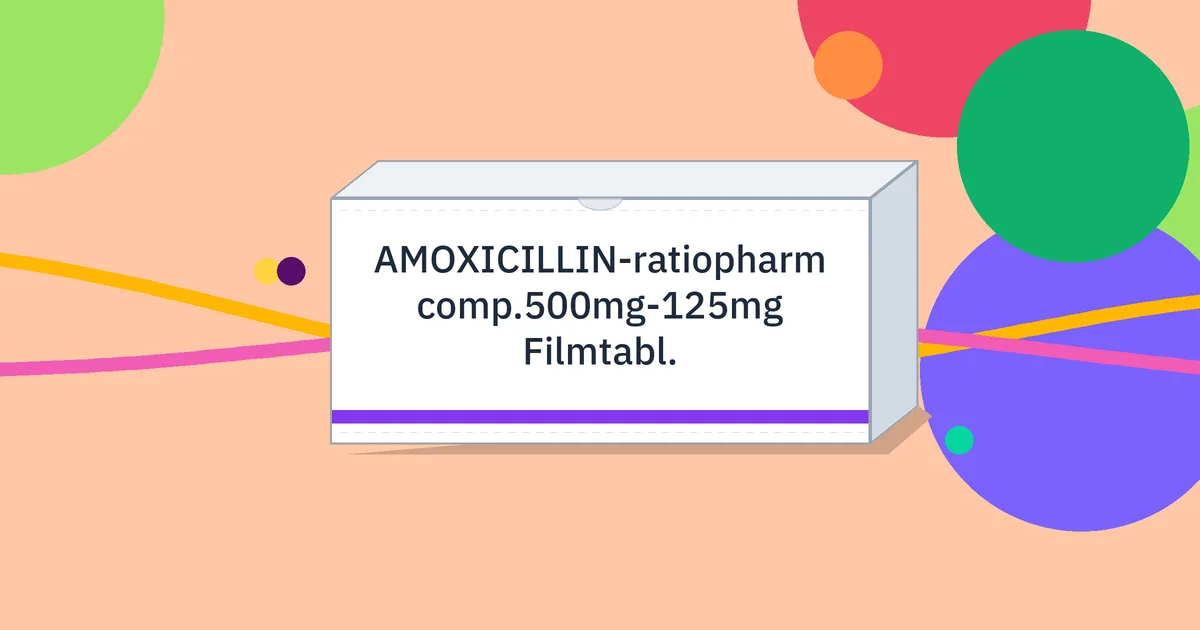 Symbolbild: Packung mit der Aufschrift AMOXICILLIN-ratiopharm comp.500mg-125mg Filmtabl. (PZN 07622041) – Verfügbarkeit und Bezug in Apotheken in Frankfurt am Main