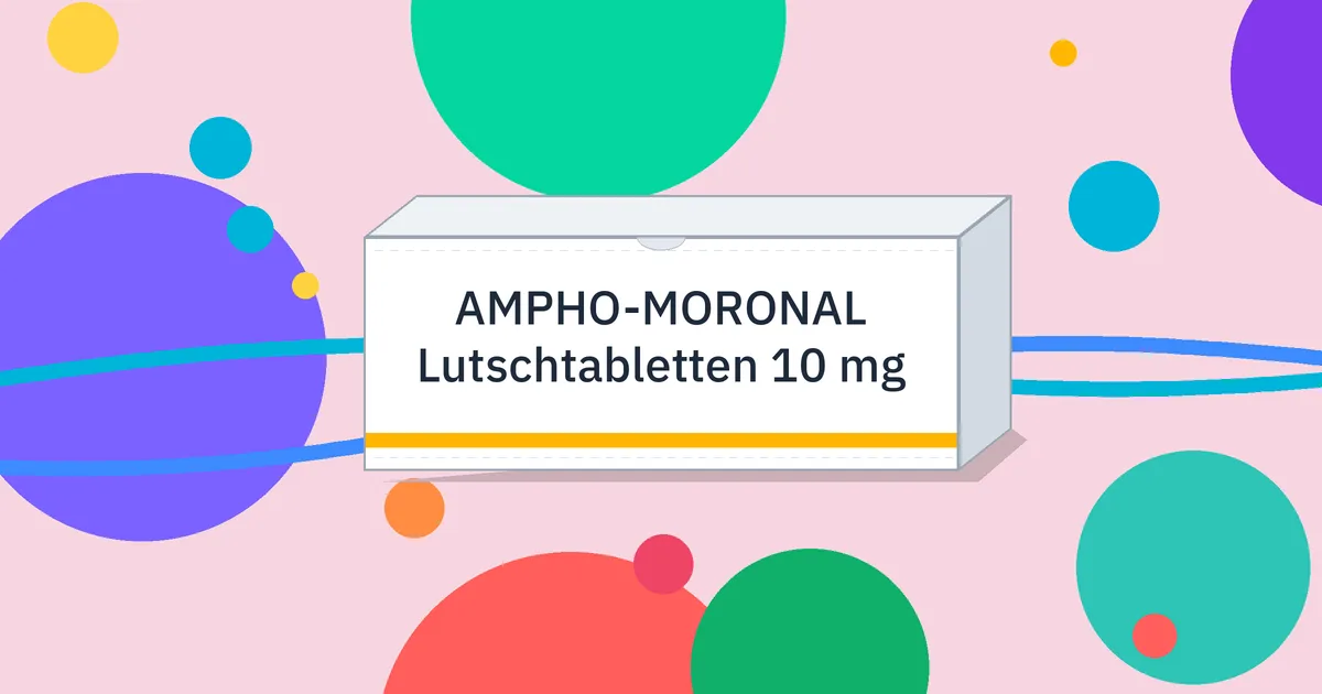 Symbolbild: Packung mit der Aufschrift AMPHO-MORONAL Lutschtabletten 10 mg (PZN 01335381) – Verfügbarkeit und Bezug in Apotheken in Frankfurt am Main