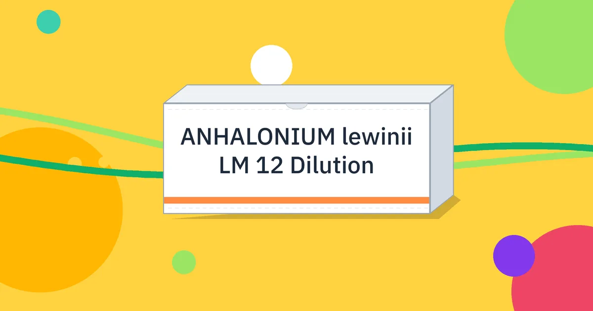 Symbolbild: Packung mit der Aufschrift ANHALONIUM lewinii LM 12 Dilution (PZN 13368902) – Verfügbarkeit und Bezug in Apotheken in Frankfurt am Main
