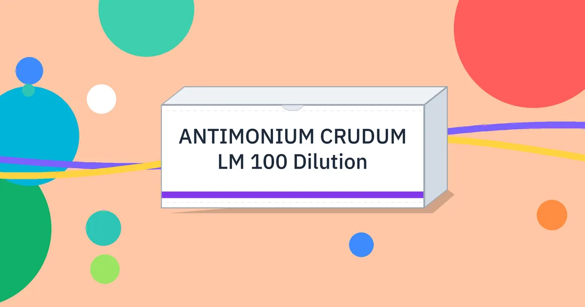 Symbolbild: Packung mit der Aufschrift ANTIMONIUM CRUDUM LM 100 Dilution (PZN 12764056) – Verfügbarkeit und Bezug in Apotheken in Frankfurt am Main