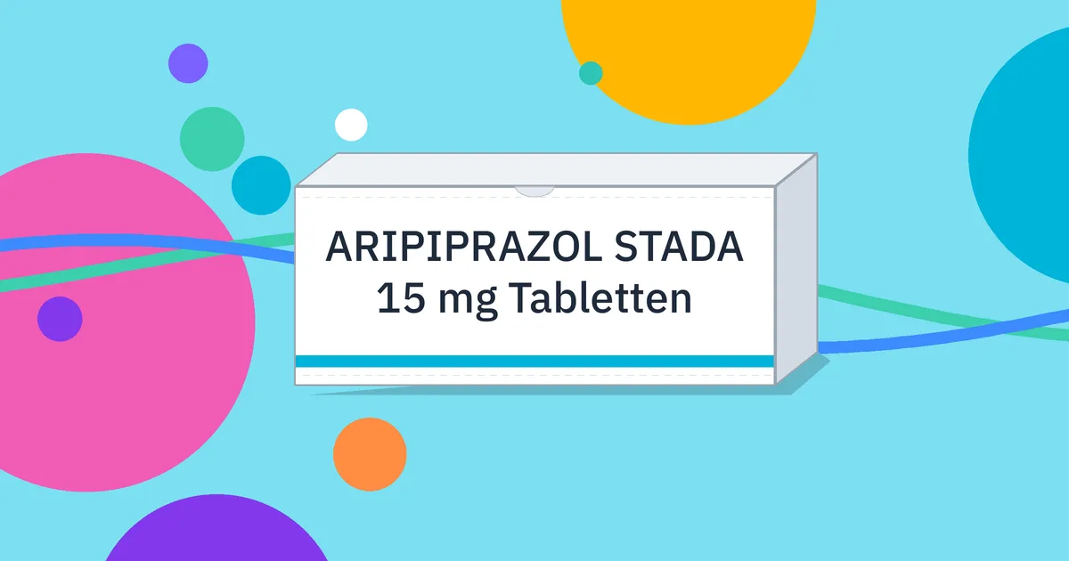 Symbolbild: Packung mit der Aufschrift ARIPIPRAZOL STADA 15 mg Tabletten (PZN 11651172) – Verfügbarkeit und Bezug in Apotheken in Frankfurt am Main