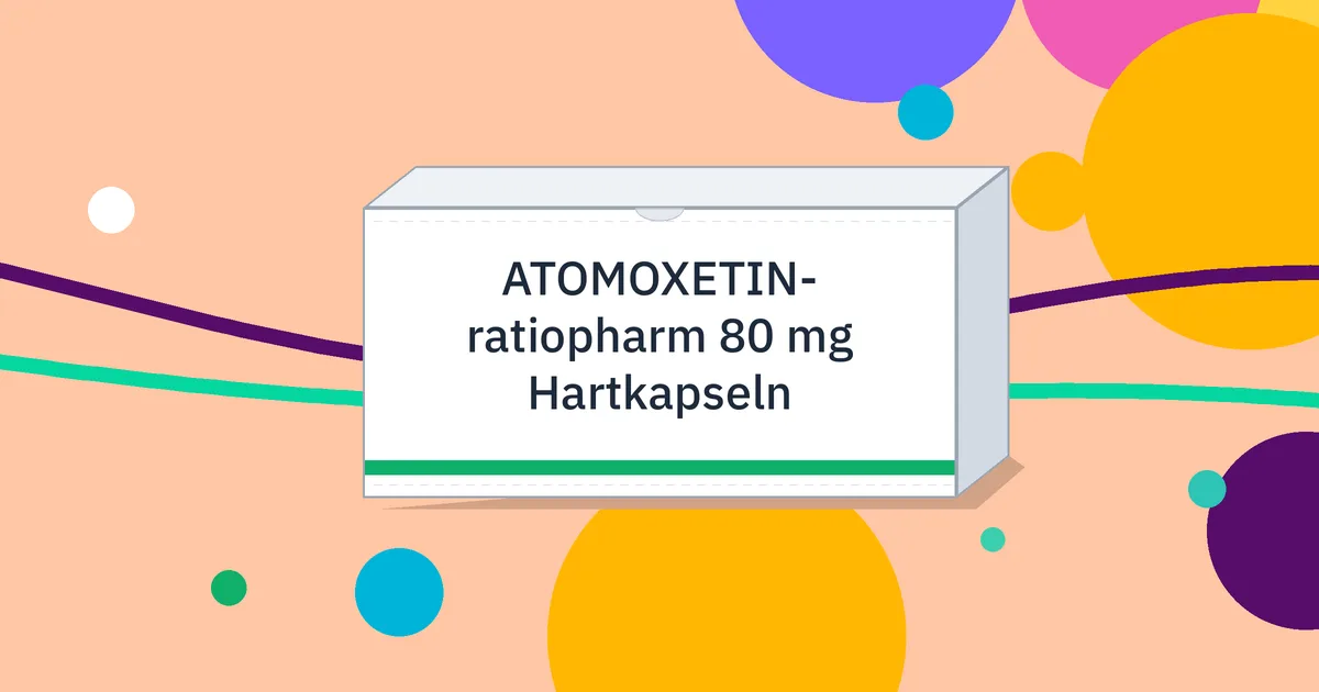 Symbolbild: Packung mit der Aufschrift ATOMOXETIN-ratiopharm 80 mg Hartkapseln (PZN 14175051) – Verfügbarkeit und Bezug in Apotheken in Frankfurt am Main