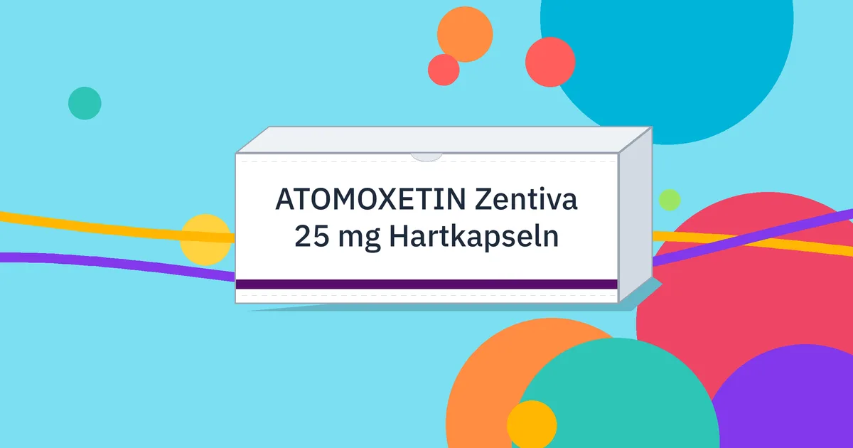 Symbolbild: Packung mit der Aufschrift ATOMOXETIN Zentiva 25 mg Hartkapseln (PZN 14313441) – Verfügbarkeit und Bezug in Apotheken in Frankfurt am Main