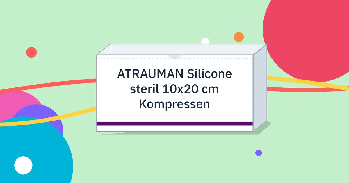 Symbolbild: Packung mit der Aufschrift ATRAUMAN Silicone steril 10x20 cm Kompressen (PZN 17450925) – Verfügbarkeit und Bezug in Apotheken in Frankfurt am Main