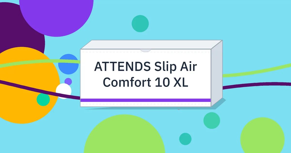 Symbolbild: Packung mit der Aufschrift ATTENDS Slip Air Comfort 10 XL (PZN 19385155) – Verfügbarkeit und Bezug in Apotheken in Frankfurt am Main