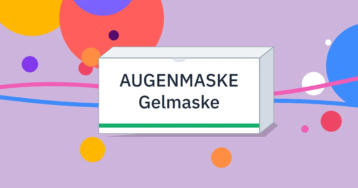 Symbolbild: Packung mit der Aufschrift AUGENMASKE Gelmaske (PZN 06060368) – Verfügbarkeit und Bezug in Apotheken in Frankfurt am Main