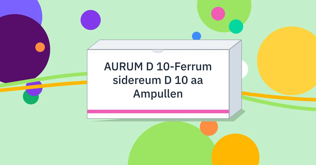 Symbolbild: Packung mit der Aufschrift AURUM D 10-Ferrum sidereum D 10 aa Ampullen (PZN 01619150) – Verfügbarkeit und Bezug in Apotheken in Frankfurt am Main