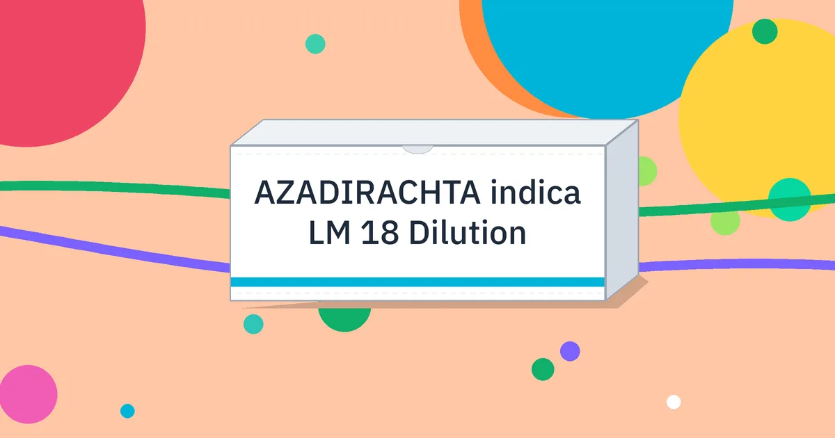 Symbolbild: Packung mit der Aufschrift AZADIRACHTA indica LM 18 Dilution (PZN 13374989) – Verfügbarkeit und Bezug in Apotheken in Frankfurt am Main