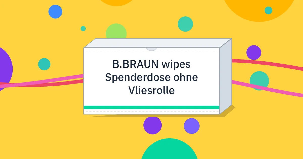 Symbolbild: Packung mit der Aufschrift B.BRAUN wipes Spenderdose ohne Vliesrolle (PZN 10312249) – Verfügbarkeit und Bezug in Apotheken in Frankfurt am Main